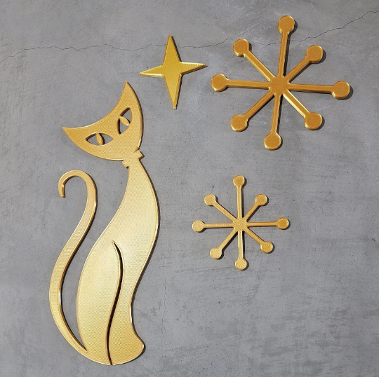 Atomic Cat Starbursts Midcentury Wall Decor – Retro Layers