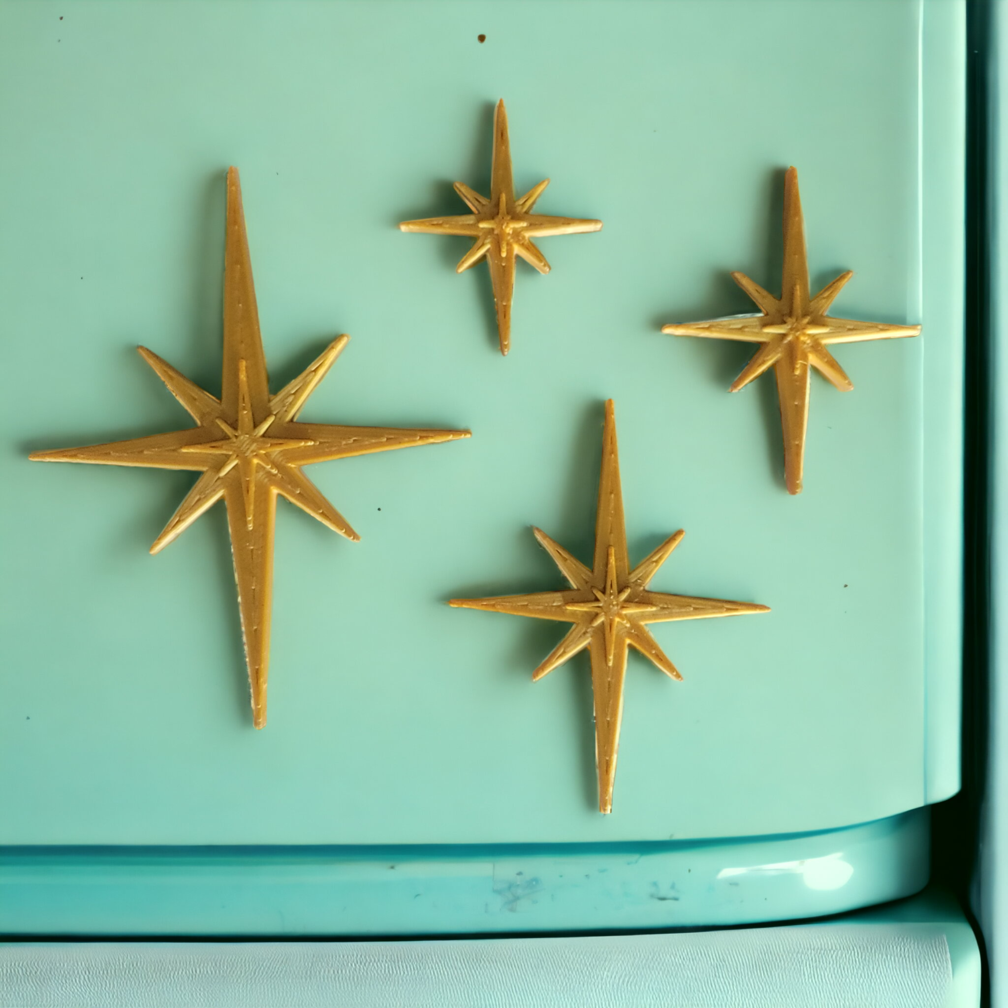 Midcentury Modern Starburst Fridge Magnets – Retro Layers