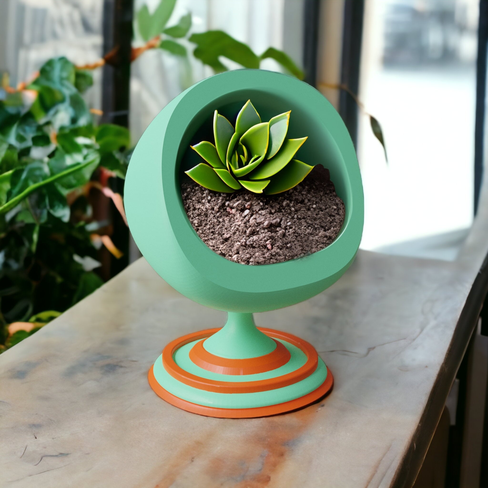 Nebula Nest Space Age Chair Planter – Retro Layers