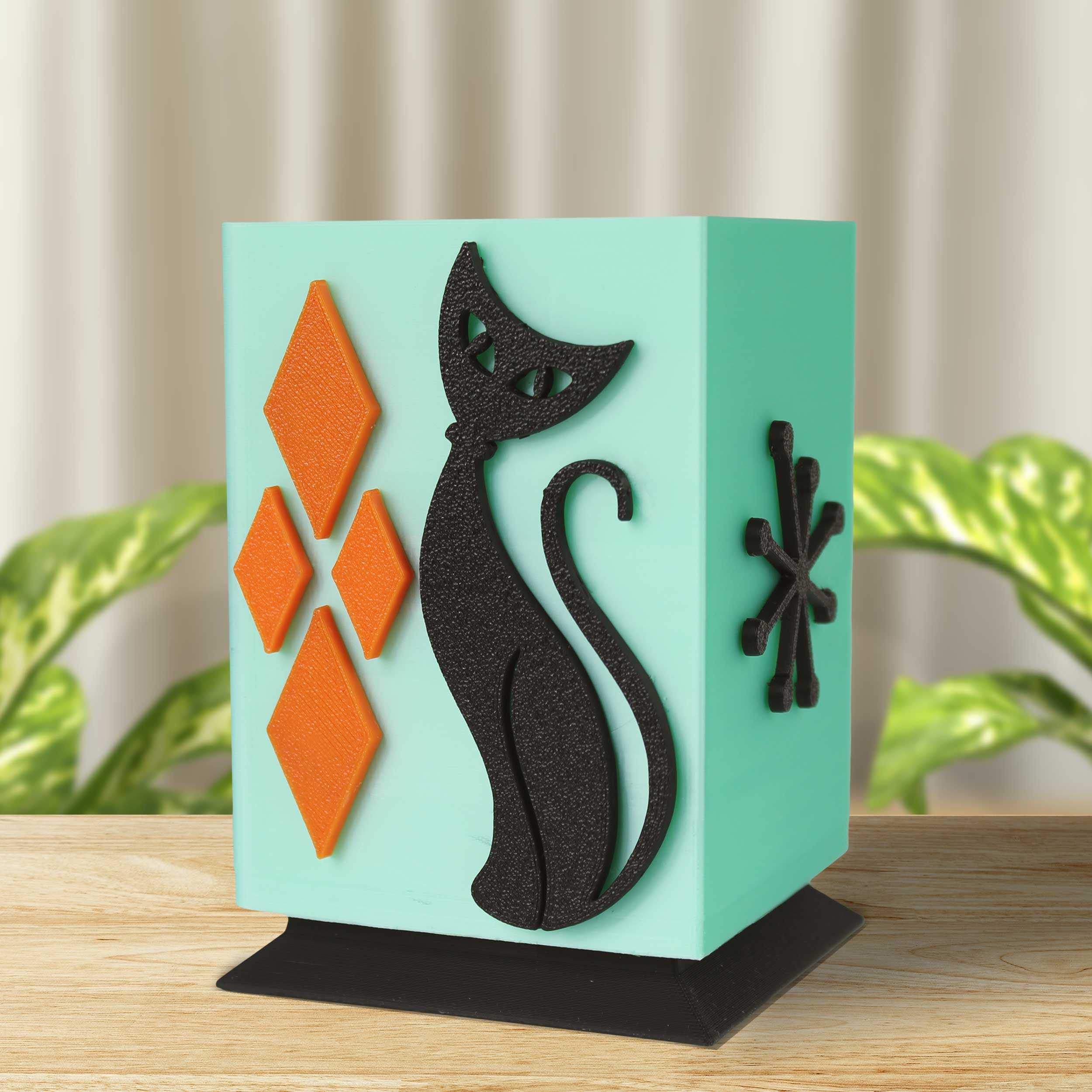 Atomic Cat MidCentury Modern Desk Organizer – Retro Layers