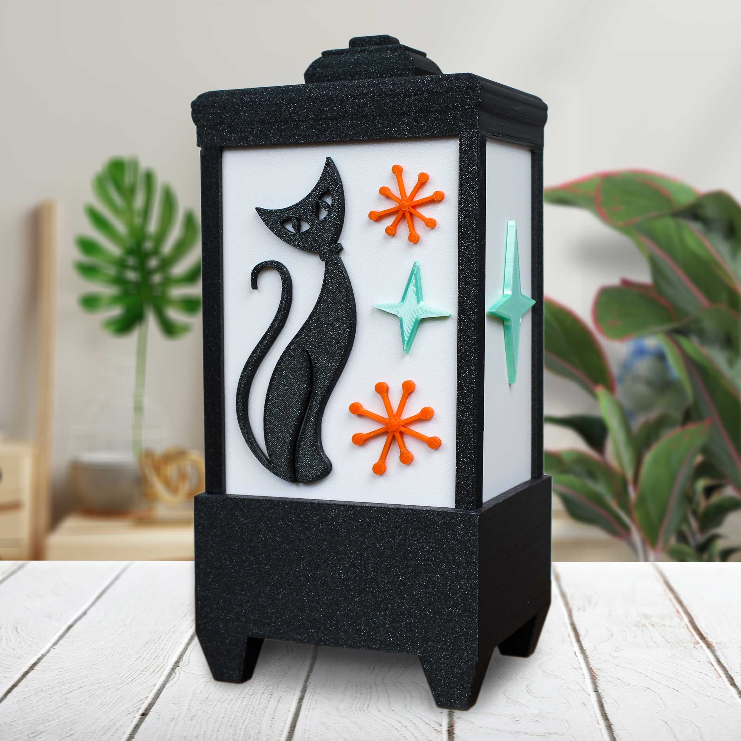 Midcentury Modern Atomic Cat Lamp – Retro Layers