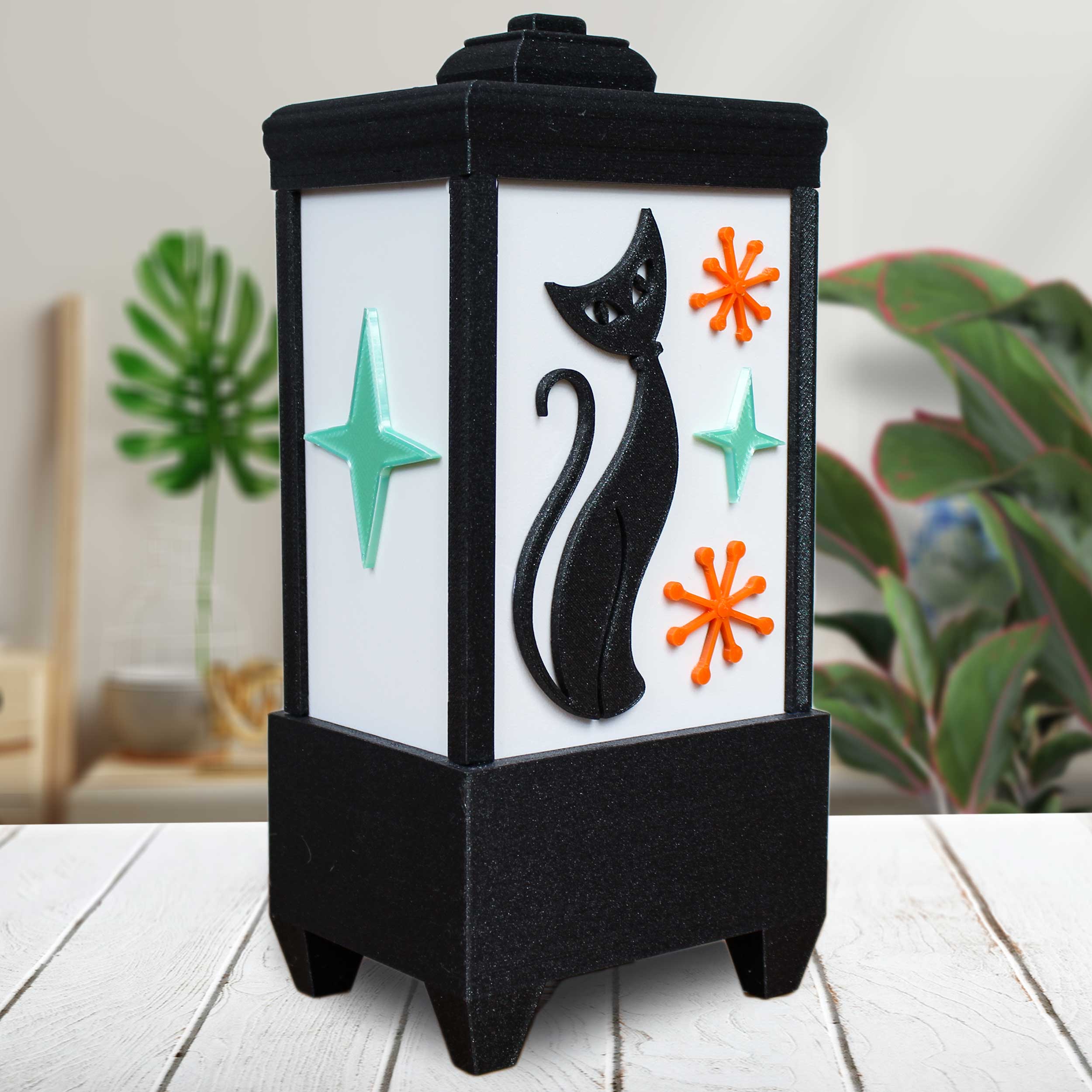 Midcentury Modern Atomic Cat Lamp – Retro Layers