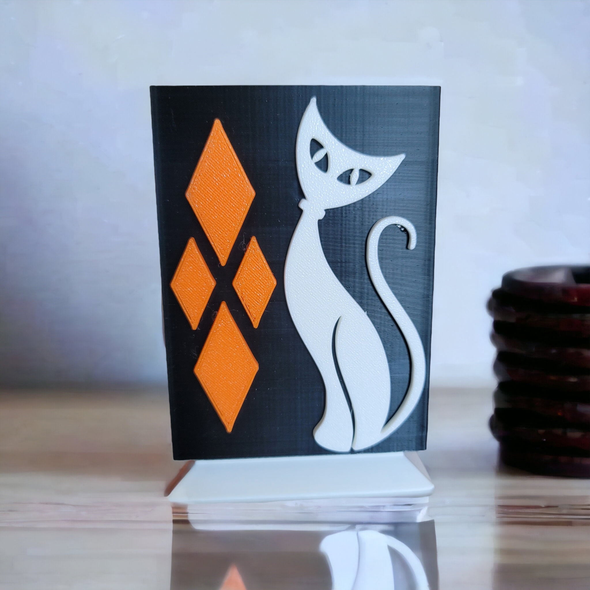 Atomic Cat MidCentury Modern Desk Organizer – Retro Layers